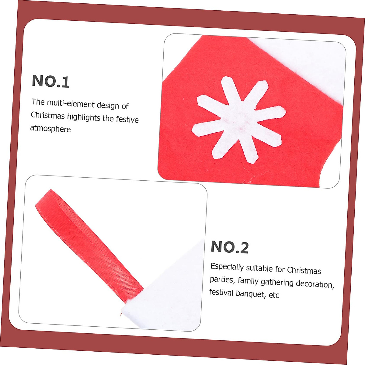 BESTOYARD 6pcs Cutlery Bag Cutlery Set Christmas Cutlery Bags Xmas Party Decoration Dinning Table Decor Red Table Decor Christmas Silverware Fork Spoon Holder Cutters Forks Covers Mini