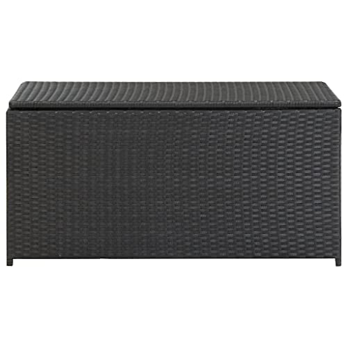 FIRBNUS Patio Storage Box Poly Rattan 39.3"x19.6"x19.6" Black Garden Storage Chest Daily Outdoor Use Spacious Trunk Box for Storing Blankets Cushions Pool Toys Gardening Supplies Books Pillow
