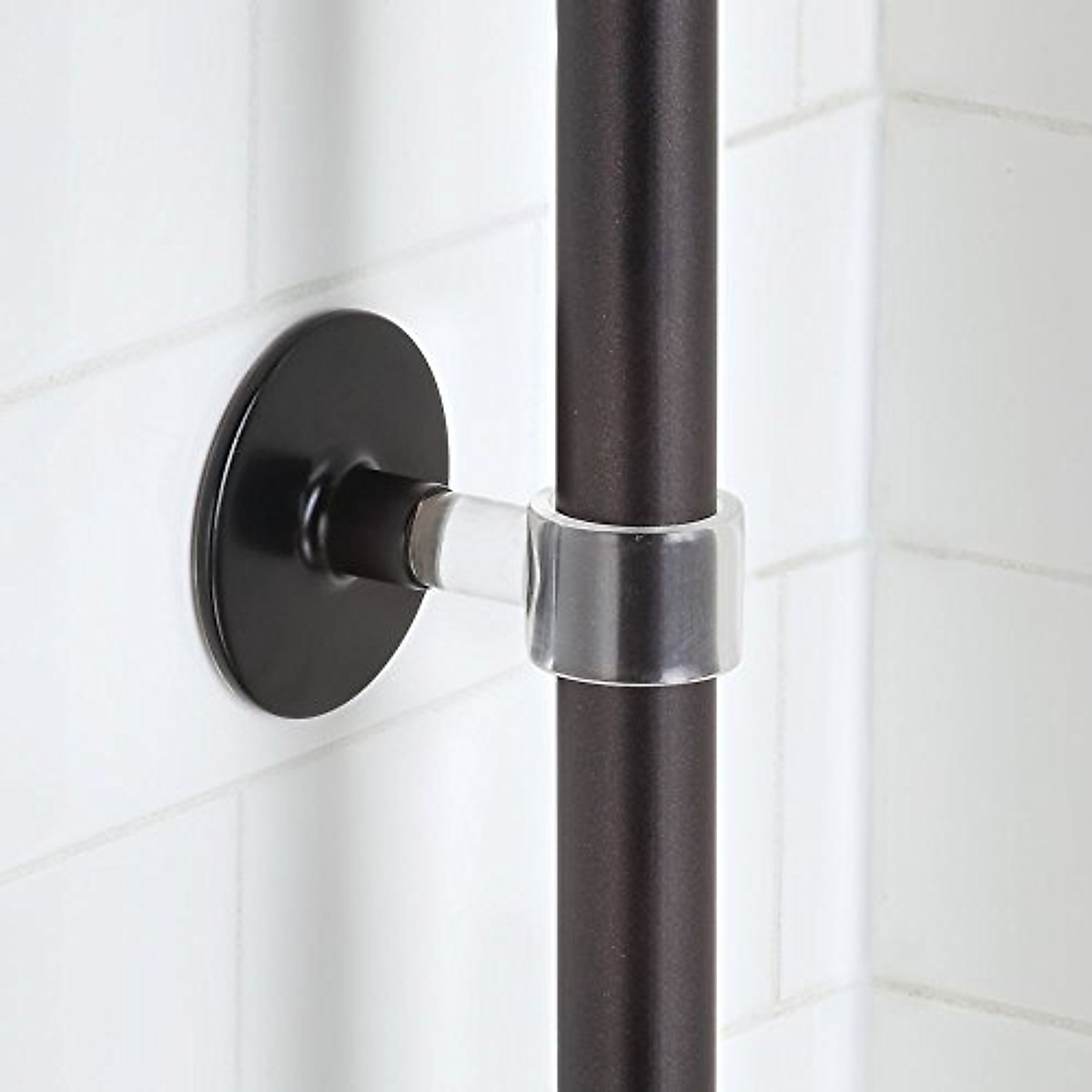 InterDesign AFFIXX, Peel-and-Stick Strong Self-Adhesive Forma Bathroom Corner Shower Caddy Pole for Shampoo, Conditioner, Soap - Bronze