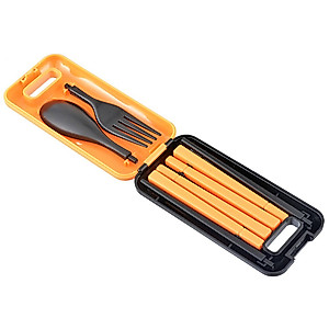 Haotfire 3Pieces/Set Natural Wheat Straw Dinnerware Sets Portable Travel Spoon Fork Chopsticks Cutlery Set Outdoor Tableware