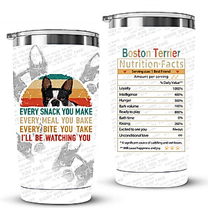 TkinTall Boston Terrier Gifts for Women Men, Boston Terrier Decor Mug 20 oz Stainless Steel Tumbler with Lid,Funny Bulldog Ideal Gifts Mug, Dog mom gifts for women, Vacuum Insulated Skinny Coffee Cup