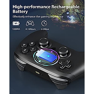 YCCTEAM Switch Controller Compatible With Switch/Switch Lite/Switch Oled, Switch Pro Controller with NFC, Turbo, Dual Vibration Function and Wake Up