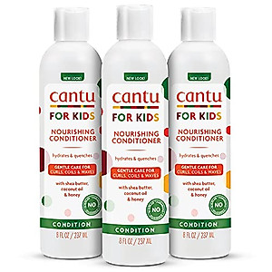 Cantu Care for Kids Nourishing Sulfate-Free Conditioner with Shea Butter, 8 fl oz (Pack of 3) (Packaging May Vary)