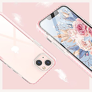 MATEPROX Compatible with iPhone 13 case Clear Thin Slim Crystal Transparent Cover Shockproof Bumper Case for iPhone 13 6.1" 2021(Pink)