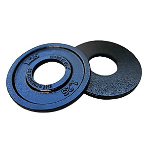 The Strength Co. 1.25LB Olympic Barbell Change Plate, Sold in Pairs, Made In USA, Black E-Coat