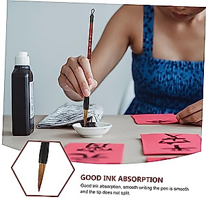 COHEALI 3pcs Langhao Writing Brush Japanese Stationery Set Calligraphy Pen Set Portable Brush Chinese Calligraphy Painting Brushes Wolf Bamboo Brushes Set Calligraphy Ink Wood Wooden Japan