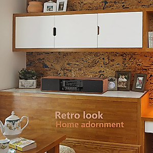 KEiiD CD Player with Speakers Bluetooth for Home Stereo System Boombox FM Radio USB SD AUX Remote Control, 28 Inch Long 20 Pounds Weight