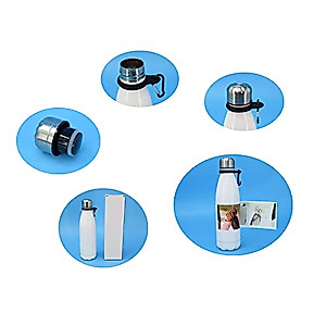 Arkholy 17OZ Sublimation Blanks Sport Water Bottle Stainless Steel Vacuum Insulated Drinking Bottle Tumbler Keep Hot& Cold Leak Proof with Hang Carabiner (1pc White Color)