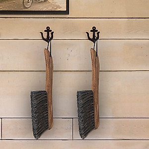 AMERWASH PLUS Counter Brush for Furniture, Drafting, Patio, Bed, Fireplace, Woodworking Cleaning, Horsehair Bristles Duster Wooden Handle Shop Brush, Hand Broom Brush - 2 Pack