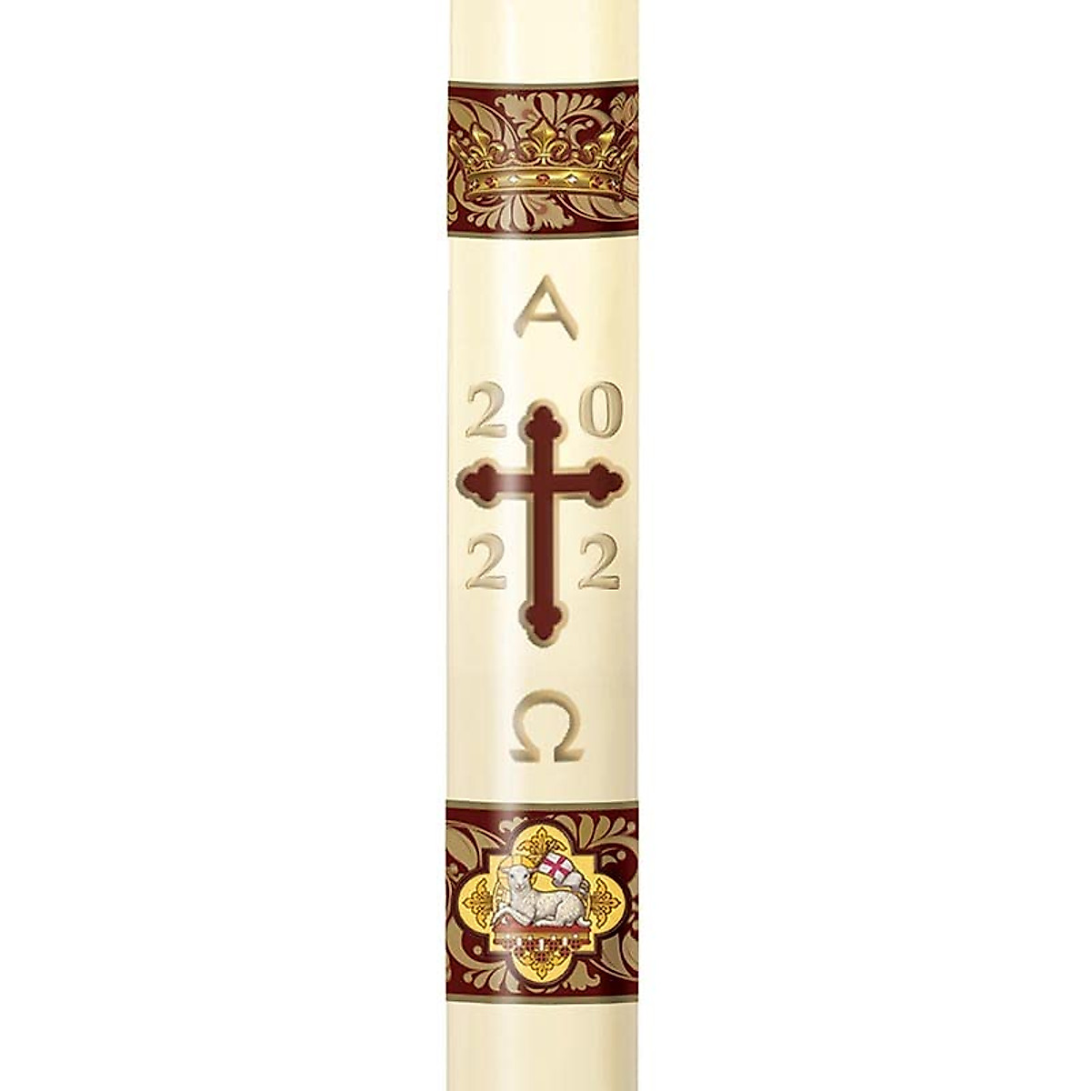 CB Church Supply Candle Will and Baumer - Divine Light Handcrafted Agnus Dei Paschal Candle with Beeswax Core, 3 x 59-Inch, No 15