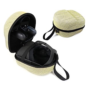 MASiKEN Precious Carrying Case for Oculus Quest VR Gaming Headset and Controllers - EVA HardCase with Inner Mesh Pocket for Oculus Quest Accessories (Yellow)