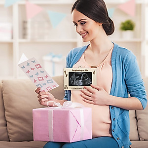 Christmas Souvenir Decorations Wooden Sonogram Picture Frame Charm Ultrasonic Frame Hanging for Friends, Parents and Grandparents Holiday Gifts