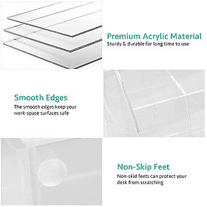 Acrylic Office Desk Supplies and Accessories,clear Desk stationary organizer with Drawers, Pen and Pencil Holder,Desktop Organization