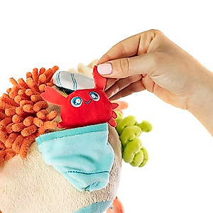 Miniland Sensorial Reef. Plush Rattle Toy for Infant and Toddlers with Many Different Sensory Stimulations. Fully Washable for Baby Teething. 2023 Toty Finalist