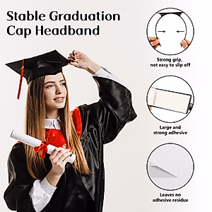 UQM 2 Pack Graduation Cap Headband Insert - Secures Cap and Keeps Hairstyle, Upgraded Interior Design