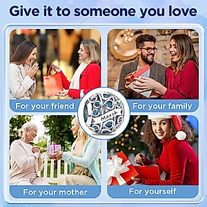 EHEG March Birthstone Charms Love Heart Openwork Bead Charm for Bracelets and Necklaces 925 Sterling Silver with 5A Cubic Zirconia,Jewelry Gifts Women 03