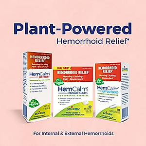 Boiron HemCalm Suppositories for Hemorrhoid Relief of Pain, Itching, Swelling or Discomfort - 10 Count (Pack of 2)