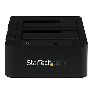StarTech.com Dual-Bay USB 3.0 / eSATA to SATA Hard Drive Docking Station, External 2.5/3.5" SATA I/II/III, SSD/HDD Docking Station, Hot-Swap Hard Drive Bays, Top-Loading (SDOCK2U33EB),Black