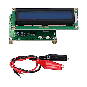 Walfront HR390 Low Resistance Ohmmeter Milliohm Meter Milli Ohmmeter Measure Resistance Capacitance High Accuracy 0~120Ω 10pf~20000uf with 2 Clips