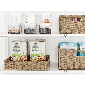 StorageWorks Large Storage Baskets, Seagrass Baskets for Shelves, Handwoven Wicker Baskets for Organizing, Toilet Paper Basket, Natural, 2 Pack