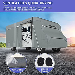 Umbrauto RV Cover Class C 2023 Upgraded 7 Layers Anti-UV Top Panel Motorhome Cover Windproof Camper Cover for 26' to 29' Motorhome with 2Pcs Extra Straps, Adhesive Repair Patches, 6 Gutter Covers