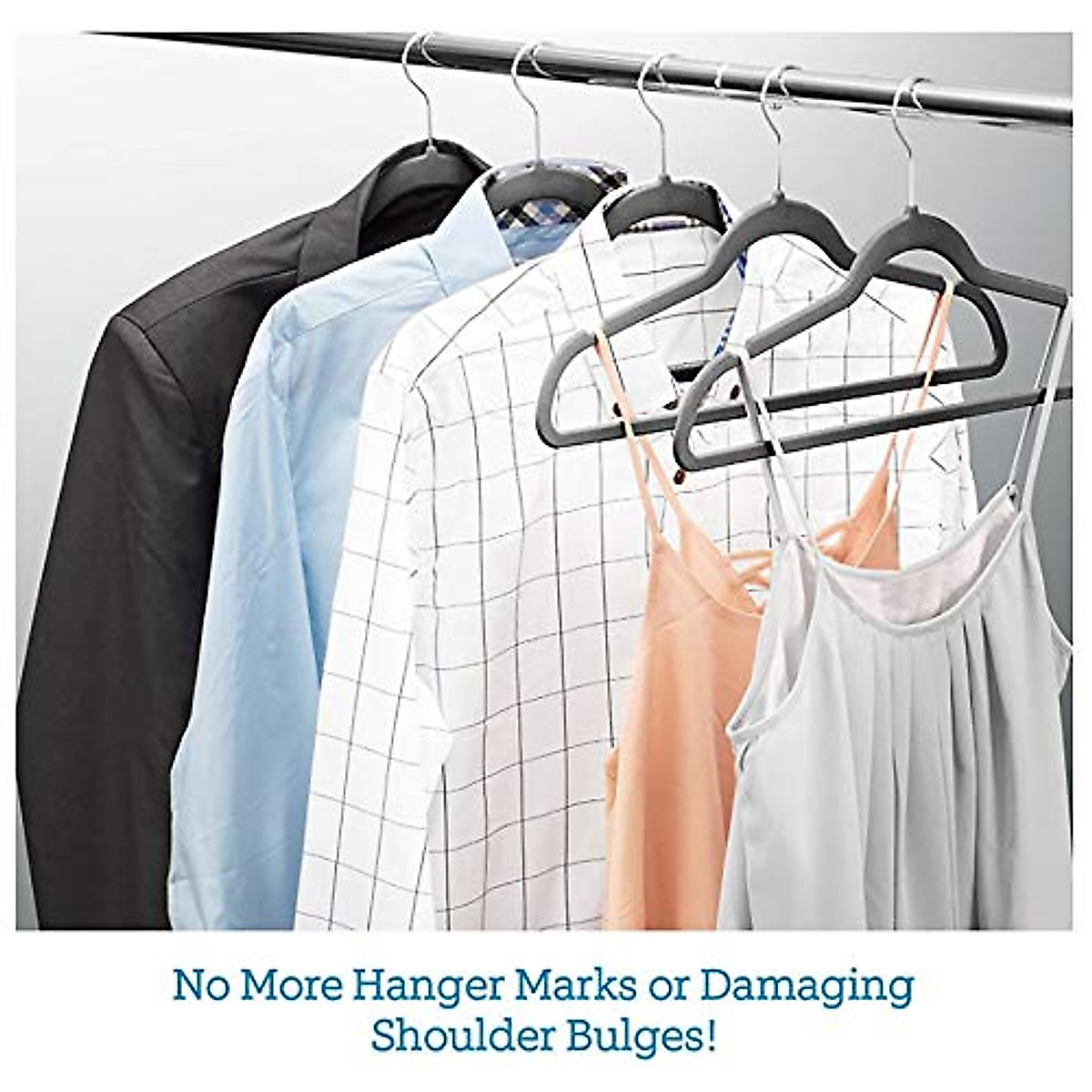 Honji Premium Velvet Hangers (Pack of 30) Heavyduty - Non Slip - Velvet Suit Hangers Hooks,Space Saving Clothes Hangers Blue (30pcs)