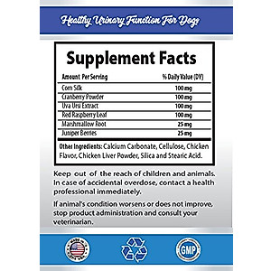 PET SUPPLEMENTS Urinary Tract Supplement for Dogs - Dog Urinary Tract Support - Powerful Complex - Chews - Corn Silk Dogs - 1 Bottle (90 Treats)
