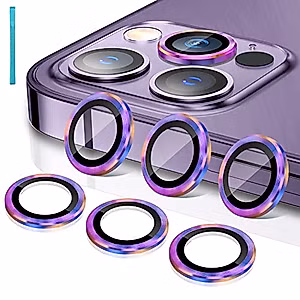 Goton [3+3] for iPhone 14 Pro Max (6.7") iPhone 14 Pro (6.1") 2022 Camera Lens Protector, 9H Tempered Glass Film Anti Scrach Metal Individual Ring Cover Accessories for iPhone 14 Pro Max / 14 Pro