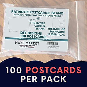 100 Pack of Blank Postcards. Each Post Card in this Bulk Set is 4 x 6, USPS Compliant (mailable), Permanent Marker Friendly, and Made in USA. Mail to Voters to get Votes.