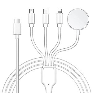 USB C Watch Charger 4 in 1 Portable Type C Charging Cable Compatible with Apple Watch iwatch Ultra Series Ultra/SE/8/7/6/5/4/3/2/1 and Compatible with iPhone,Galaxy,Pixel,Android (4ft/1.2M)