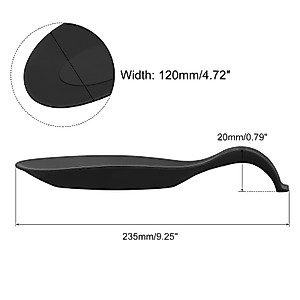 uxcell Silicone Spoon Rest, 9.25" x 4.72" Heat Resistant Kitchen Utensil Holder Spatula Ladle Rest for Counter Stove Top, Black 1Pcs