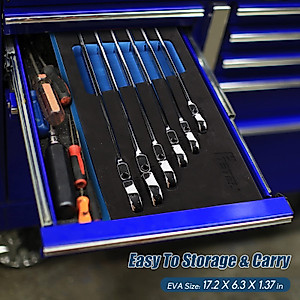 PTSTEL Ratcheting Wrench Set, Extra Long Double Box End Wrench Set，Flex-Head Metric Spanner Set, 6 Piece 72-Tooth Ratcheting Wrench Kit, 8-19mm (6, 8-19mm)