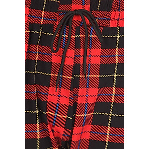 Leggings Depot JGA-S650-XL Holiday Plaid Print Jogger Track Pants w/Pockets, X-Large
