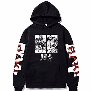 Bingxin Baki the Grapple Cosplay Hoodie Unisex Hanma Baki Jacket Sweater Pullover Hoody Hakai
