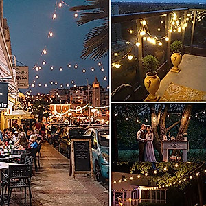 VMANOO Outdoor String Lights 25Ft Globe Patio Lighting G40 LED Bulbs Waterproof for Outside Yard Gazebo Party Wedding Porch Garden Bistro Pergola Backyard Deck Hanging Indoor Balcony Decor Lights