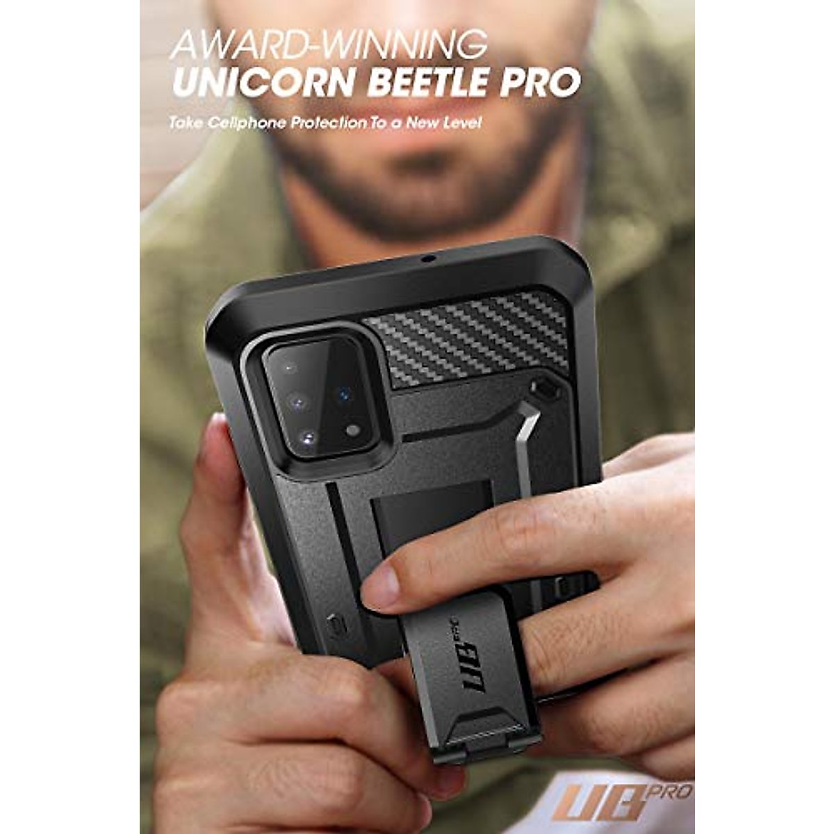 SUPCASE Unicorn Beetle Pro Series Designed for Samsung Galaxy A51 Case (Not Fit A51 5G Version), Full-Body Rugged Holster & Kickstand Case with Built-in Screen Protector (Black)