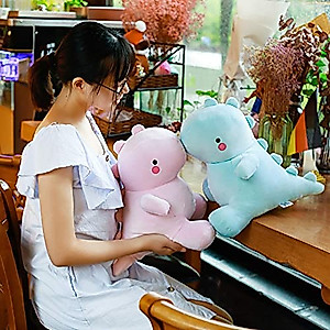 VHYHCY Cute Dinosaur Plush Toys, Fat Dinosaur Stuffed Animals Toys Dolls, Soft Plush Stuffed Animal Dino Plushie, Birthday Gifts for Kids Girls Boys Blue 12 inch