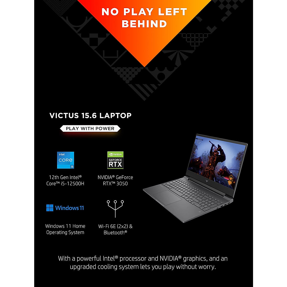 HP Victus 15 Gaming Laptop, NVIDIA GeForce RTX 3050 Ti, 12th Gen Intel Core i5, 8 GB RAM, 512 GB SSD, Full HD IPS Display, Windows 11 Home, Backlit Keyboard, Enhanced Thermals (15-fa0010nr, 2022)