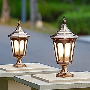KMYX Outdoor Post Light Modern Bollard Column Lamp Waterproof IP55 Exterior Pillar Lamp Garden Stigma Light Courtyard Porch Decorative Landscape Lamp, 11cm×42cm