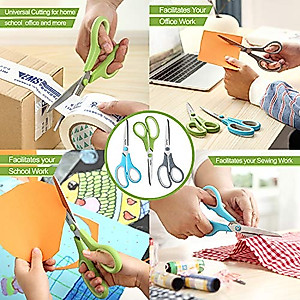 Scissors, Flycut Comfort Grip 8 Inch MutiPurpose 3-Pack Heavy Duty Durable Stainless steel and Sharp Blade for Cutting paper,Cardboard, Fabric, Craft Sewing.Suitable for Office, School and Home Use.