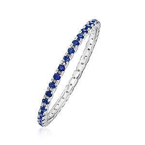 Ross-Simons 0.36 ct. t.w. Sapphire Eternity Band in 14kt White Gold. Size 8