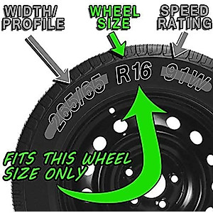 OxGord 16 inch Wheel Skins for 2005-2022 Toyota Tacoma (Set of 4) Impostor Wheel Covers for 16 inch Gloss Black ABS Wheels- Auto Tire Replacement Exterior Cap Cover