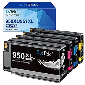 LxTek Compatible Ink Cartridges Replacement for HP 950XL 951XL 950 951 to Compatible with OfficeJet Pro 8600 8610 8620 8630 8100 8625 8615 276dw 4 Pack (Black Cyan Magenta Yellow) High Yield