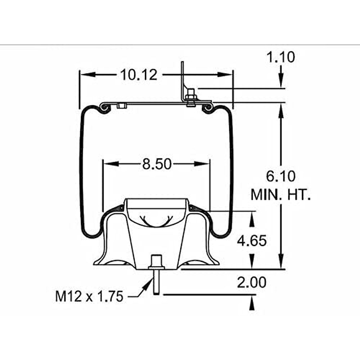 2 pack of TORQUE Air Spring Bag for Volvo Trucks (Replaces Firestone 8829, W01-358-8829 & Goodyear 1R12-405, Volvo 20505399) (2 x TR8829)