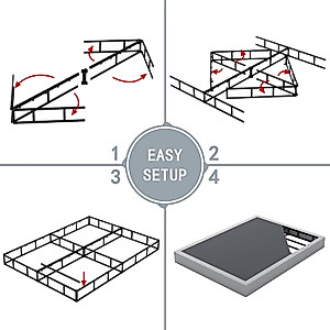ALDRICH 7 Inch Heavy Duty Metal Box Spring Mattress Foundation 3000lbs Max Weight Capacity/Non-Slip/No Noise/Easy Assembly/Easy Clean Cover,King