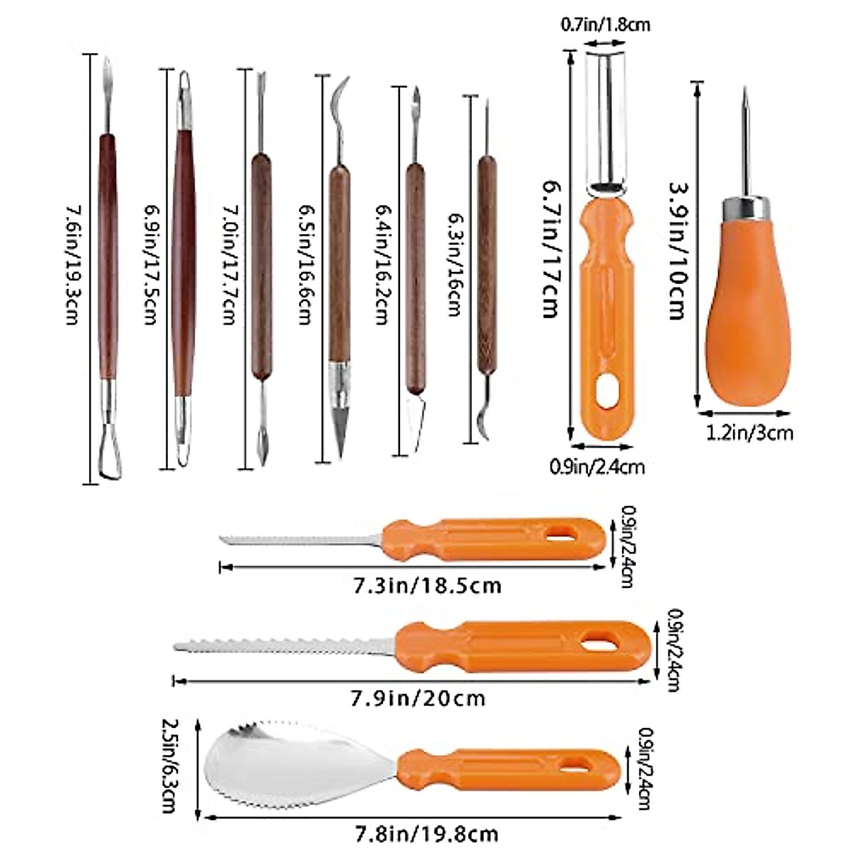 Halloween Pumpkin Carving Kit, Blovec 11 Pieces Professional Stainless Steel Pumpkin Carving Tools Easily Sculpting Halloween Jack-O-Lanterns with Carrying Case