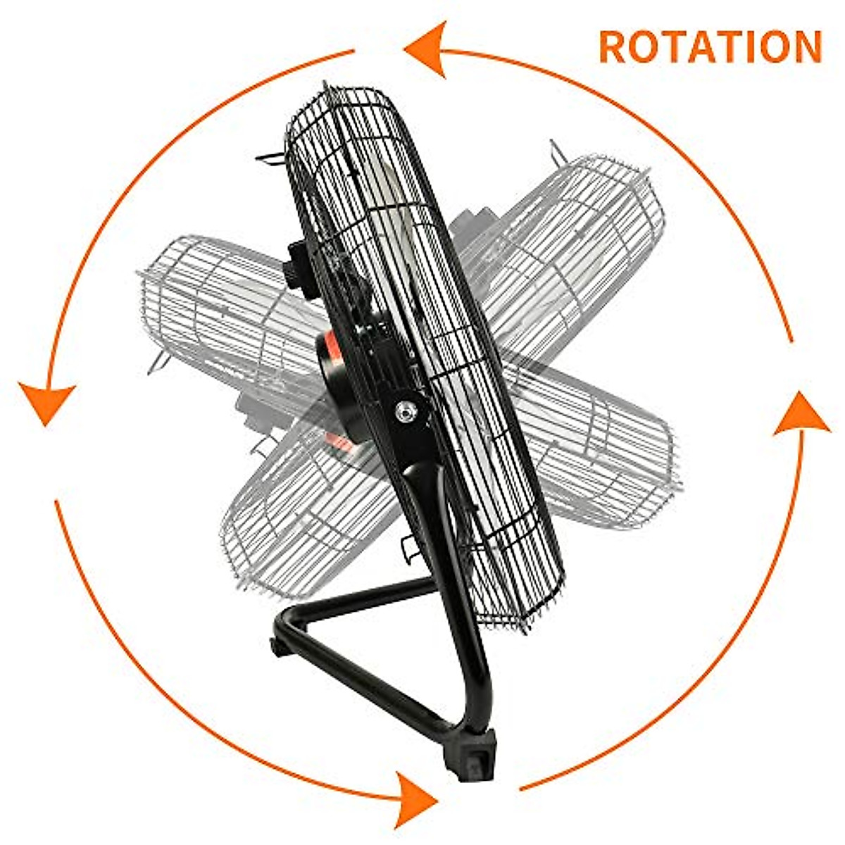 Aain® A010 20'' High Velocity Floor Fan, 3 Speed Settings, 6000 CFM black Industrial Metal Fan for Industrial, Professional Shop Garage