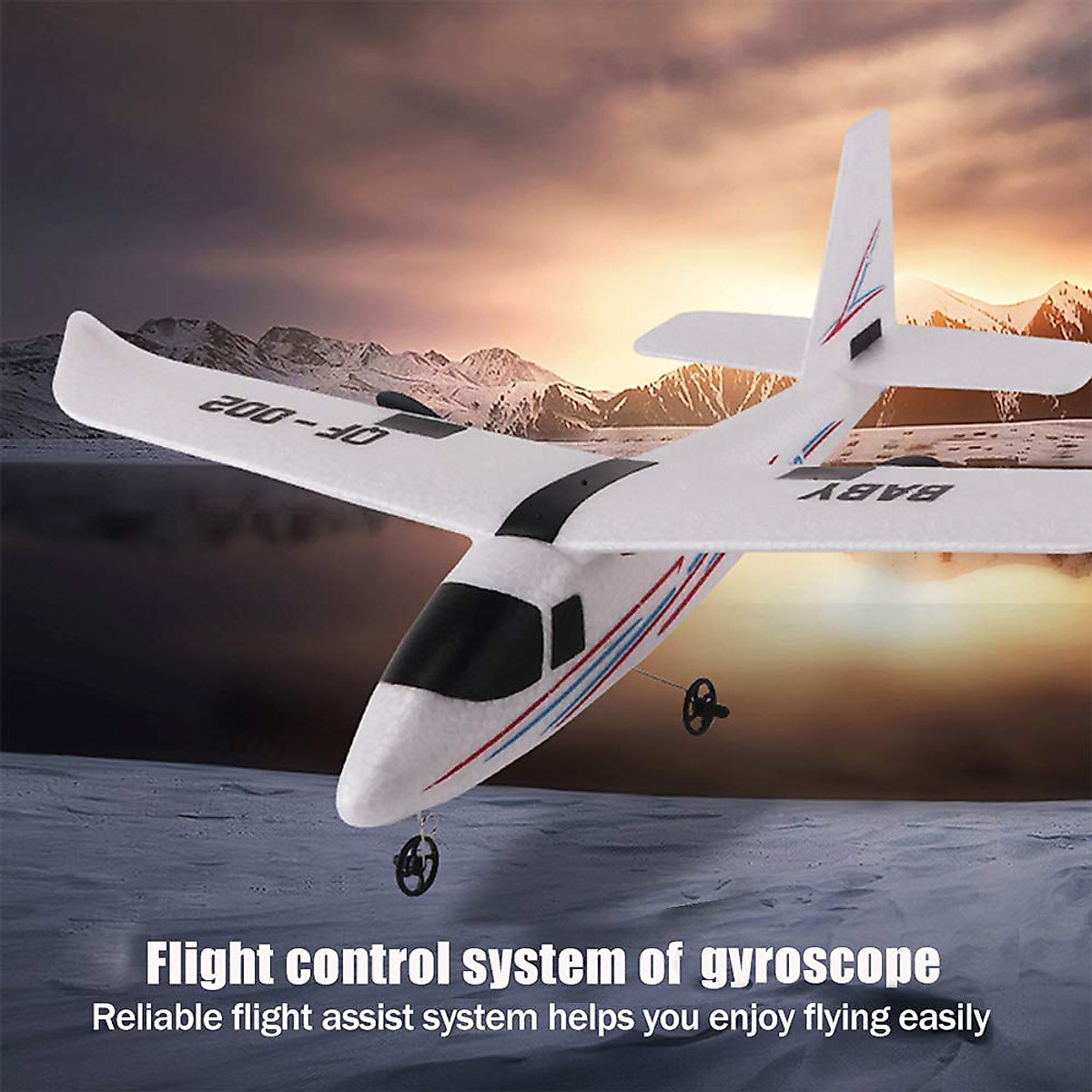 GoolRC QF002 RC Airplane, 2.4Ghz 2 Channel RC Plane Ready to Fly, Durable EPP Foam DIY Remote Control Airplane Toy Built-in Gyro, Easy to Fly RC Aircraft for Beginners Kids and Adults