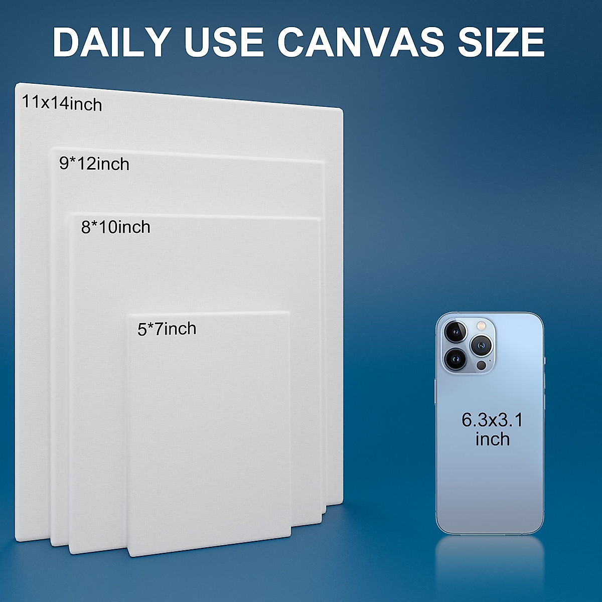 Artkey Canvases for Painting - 8 x 10 Inch, 10 Pack Canvases - 10 oz Triple Primed, Acid-Free, 100% Cotton Blank Canvas - Art Canvases for Oil Paint Acrylics