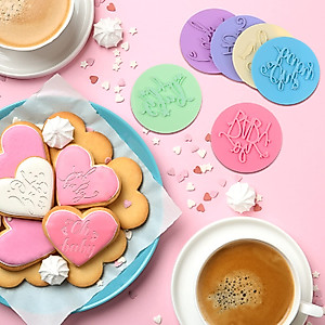 6 Pcs Baby Shower Fondant Embosser Cookie Stamps 3D Design Baby Shower Cookie Cutters Stamp for Party Decorating Fondant Icing Cupcake Cake(Baby)